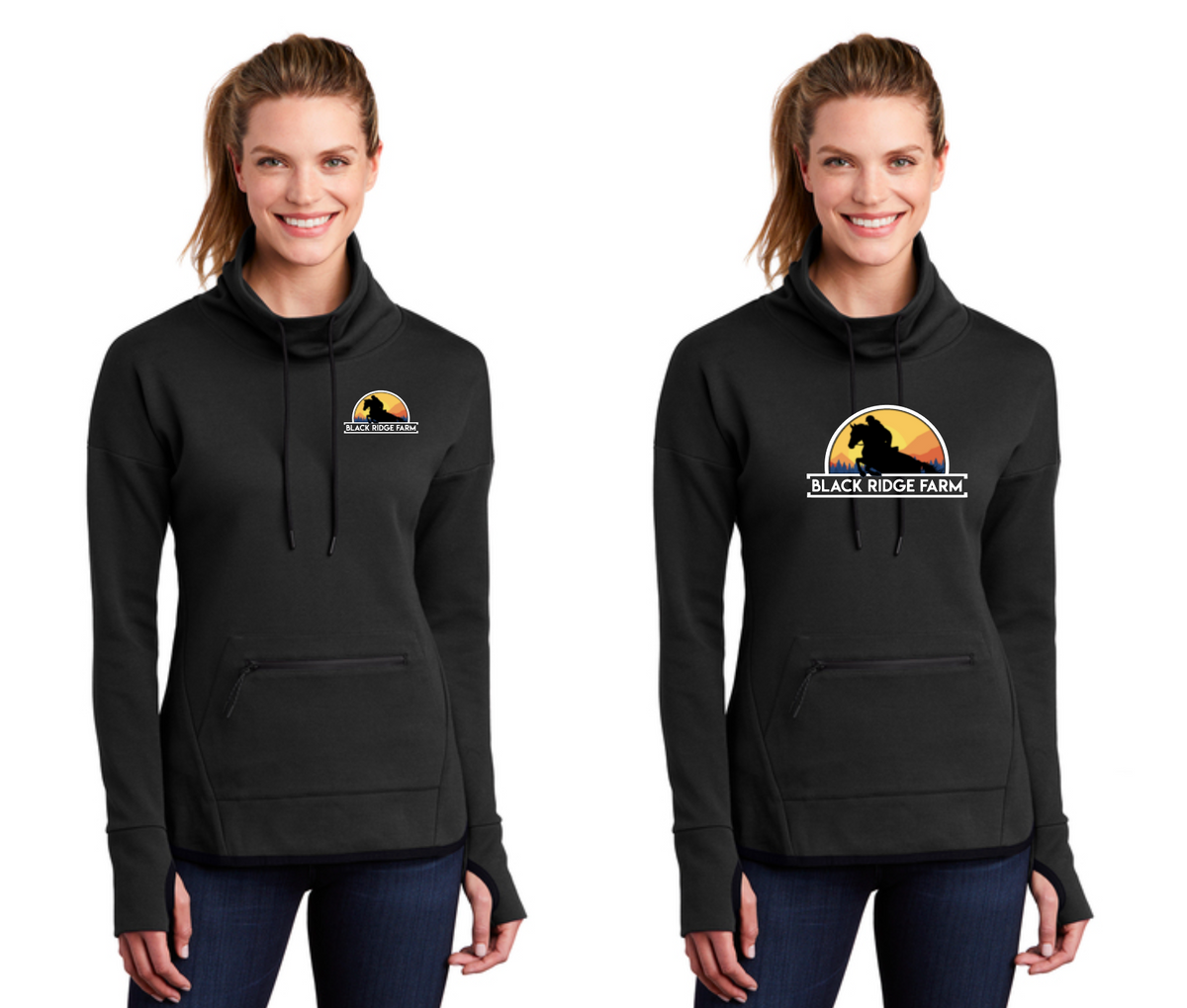 Black Ridge Farm - Sport-Tek ® Ladies Triumph Cowl Neck Pullover ...